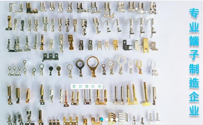 Two - Head Perforated Stamping Terminal Customized Thickness Auto Wire ...